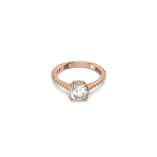 Anillo de cóctel Constella, Talla princesa, Pavé, Blanco, Baño tono oro ...