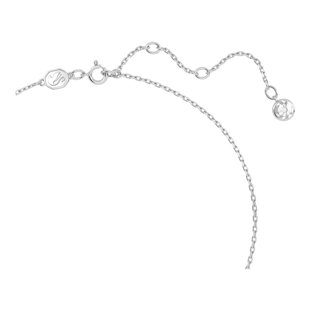 Colgante Birthstone, Talla cuadrada, Febrero, Rosa, Baño de rodio ...