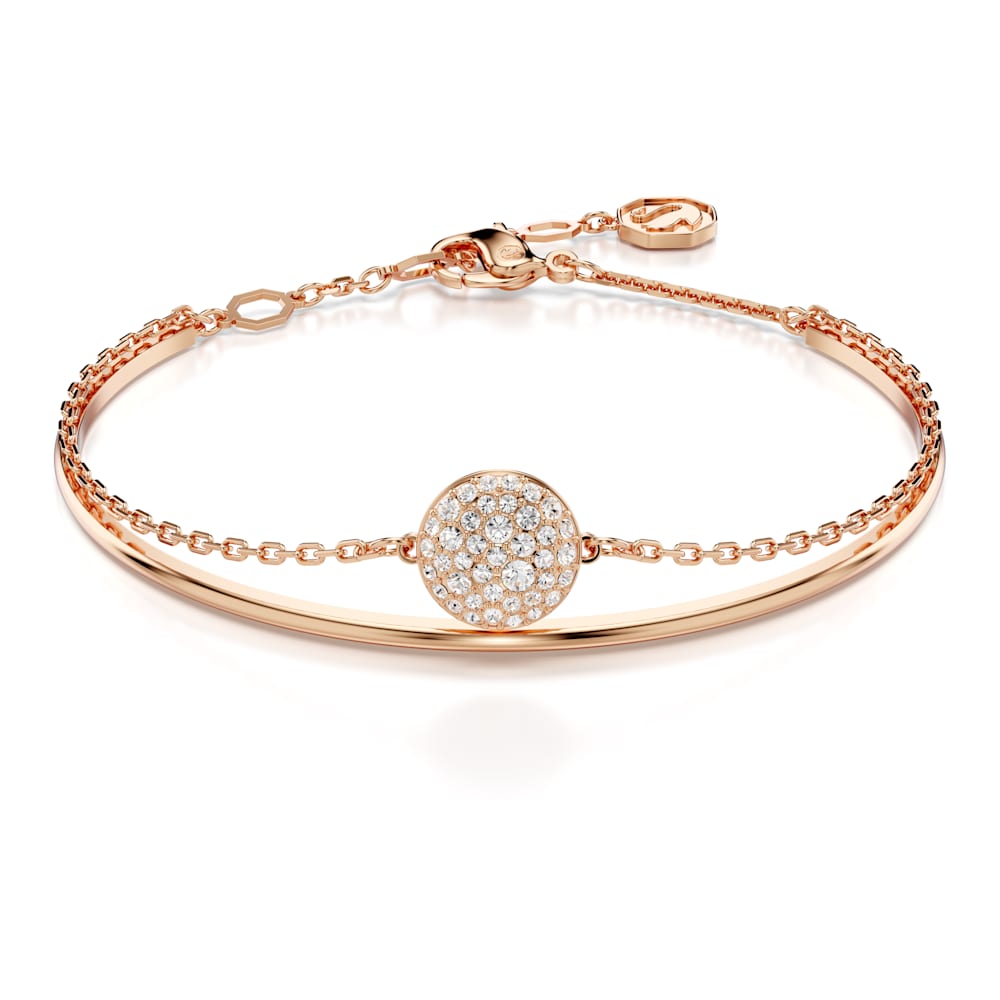 Brazalete Meteora, Blanco, Baño tono oro rosa | Swarovski Online