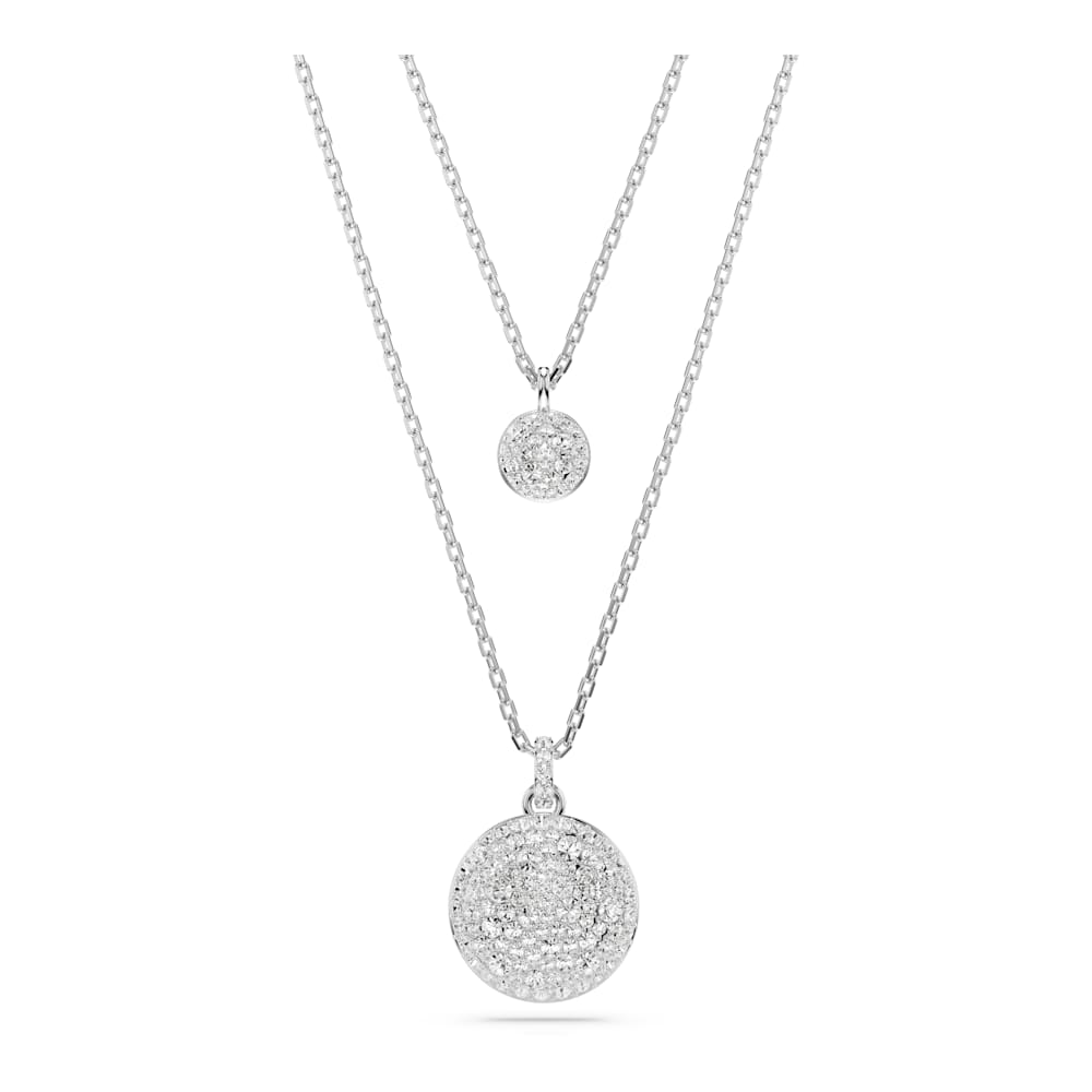 Colgante en capas Meteora, Blanco, Recubrimiento en rodio | Swarovski ...