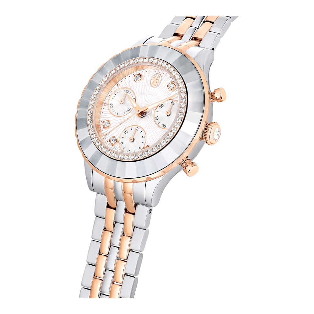 Reloj Octea Chrono, Fabricado en Suiza, Brazalete de metal, Tono oro ...